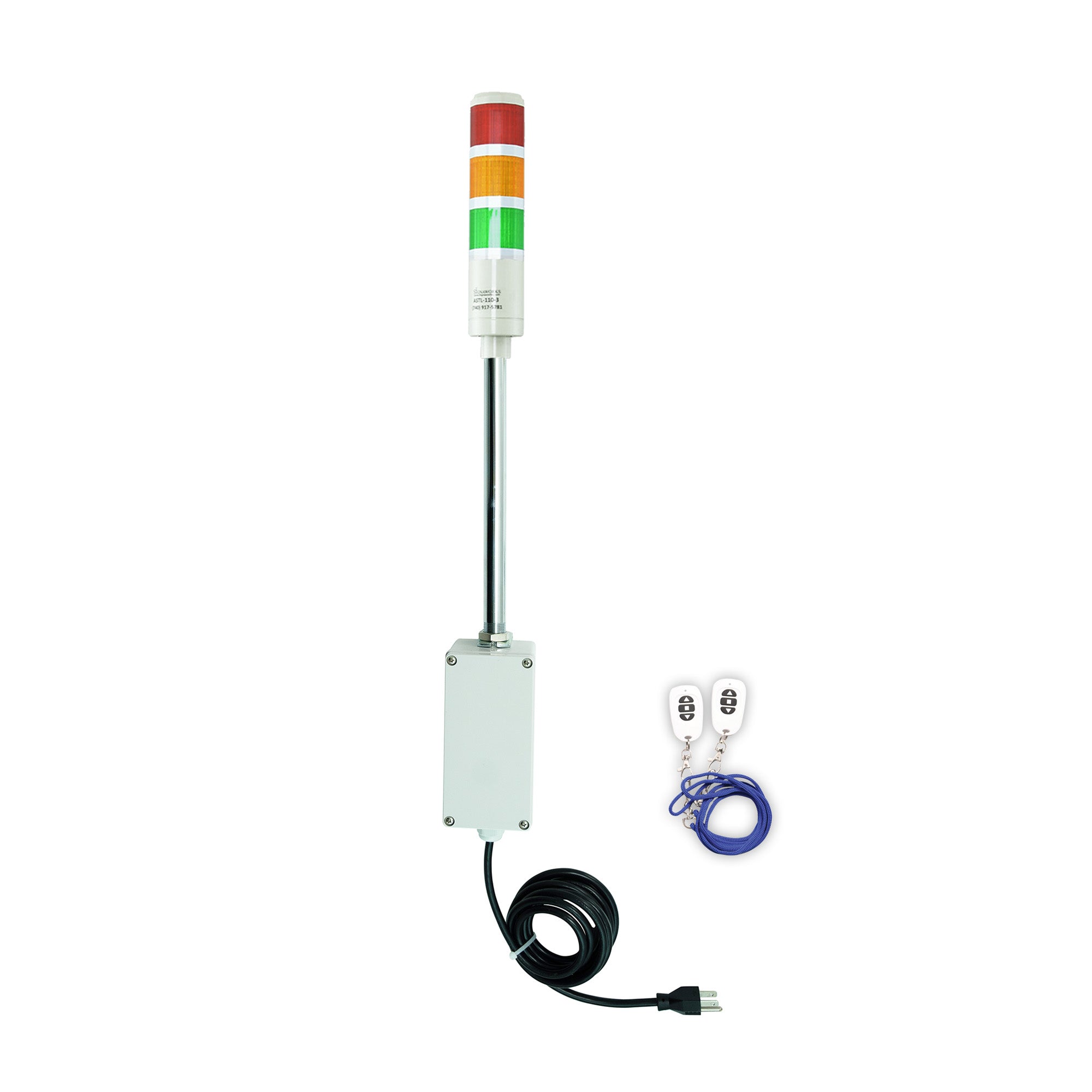 Wireless Remote Key Fob LED Andon Tower Light 3 Stack Light 110V AC ...